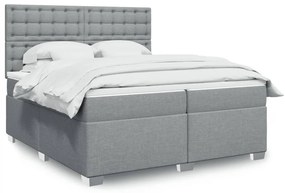 Box spring postel s matrací světle šedá 200 x 200 cm textil 3292909