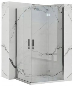 Rea Molier Double, sprchová kabina 100(dveře) x 100(dveře) x 190 cm, 6mm čiré sklo, chromový profil, 50206