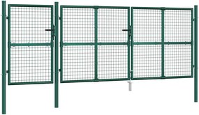 Pletivá zahradní branka zelená 400 x 125 cm pozinkovaná ocel 154537