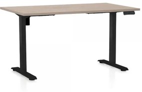 Výškově nastavitelný stůl OfficeTech B 140 x 80 cm, černá podnož