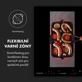 Klarstein Delicatessa 90 Hybrid, indukční varná deska, vestavná, 7400 W, 5 zón, černá
