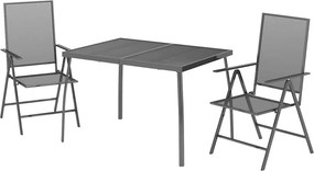 3dílný zahradní jídelní set antracitový ocel 3187980