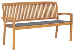 vidaXL Stohovatelná zahradní lavice s poduškou 159 cm masivní teak