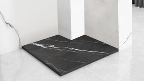 Rea Bazalt Carrara, SMC sprchová vanička 90x90, černá-kamenný vzor, ​​REA-K7003