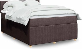 Box spring postel s matrací tmavě hnědá 140x190 cm textil 3287447