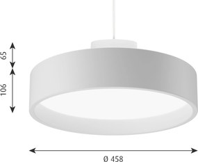 Závěsná lampa Circle Suspended LED 4000K HO 45,6 cm průhledná bílá