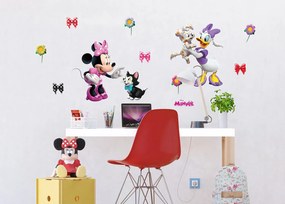 Dětská samolepka na zeď Disney Minnie a Daisy se Zvířátky | 65 x 85 cm | DDK1768