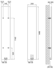 Sapho Sapho, SMARTELLA topné těleso 250x1490mm, černá mat, MI1429
