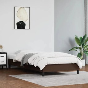 Rám postele hnědý 90 x 200 cm umělá kůže