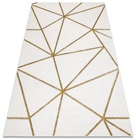 Kusový koberec EMERALD 1013 Luxusní geometrický krémový zlatý Rozměr: 180x270 cm
