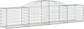 Klenuté gabionové koše 2 ks 300x50x60/80 cm pozinkované železo 3146665