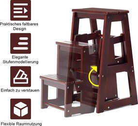 Costway Chair Ladder Žebřík Chair Stool Žebřík Stupeň Chair Stupeň skládací