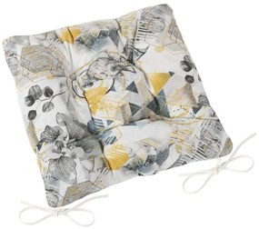 Bellatex Sedák EMA prošívaný 40x40 cm Trojúhelníky šedá