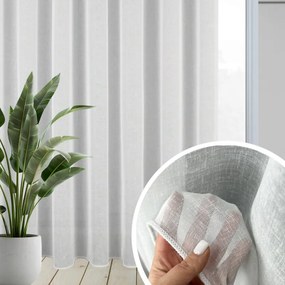 Ervi hotová záclona ve lněném vzhledu 20910 bílá s řasící páskou (různé velikosti)
