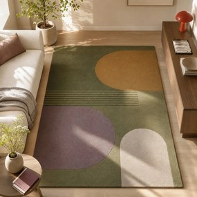 Zelený ručně tkaný vlněný koberec 200x290 cm Lozenge – Flair Rugs