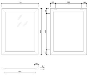 Sapho CORONA 72,8 x 92,8 cm NL720 zrcadlo v rámu champagne