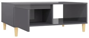 vidaXL Konferenční stolek šedý vysoký lesk 90 x 60 x 35 cm dřevotříska