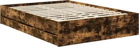 Rám postele s čelo Kouřový dub 135 x 190 cm Inženýrské dřevo 3407995