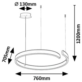 Rabalux 72115 - LED Lustr na lanku SILNORA LED/45W/230V 3000/4000/6500K