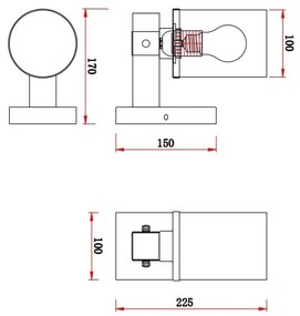 Globo 15555W - Nástěnná lampa LILA 1xE27/60W/230V