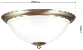 Orion DL 7-677/50 - Stropní svítidlo AUSTRIAN OLD LAMP 3xE27/60W/230V bronz/bílá