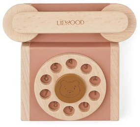 LIEWOOD Dřevěný dětský telefon Selma Tuscany Rose, růžová barva, dřevo