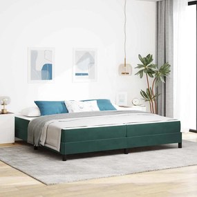 Postel s boxspringem s matrací Tmavě zelená 200 x 210 cm textil 3398764