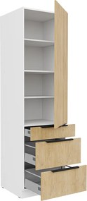 CREMONA bc | vysoká skříňka 60 DKS-210 3S1F potravinová | UNI dvířka | 60 cm | PREMIUM BOX | bílá/cremona