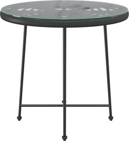 Jídelní stůl černý Ø 80 cm tvrzené sklo a ocel 319437