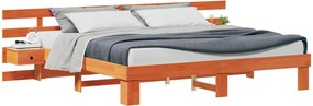 Rám postele s čelo Hnědá 200 x 200 cm Masivní borové dřevo 3385678
