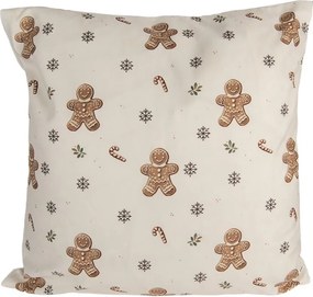 Béžový povlak na polštář s perníčkem Gingerbread Magic - 45*45 cm