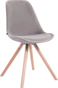 Konferenční židle Toulouse samet kulatý přírodní konstrukce – šedá