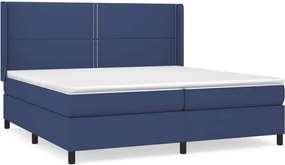 Box spring postel s matrací modrá 200x200 cm textil 3131383