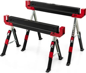 Costway Skládací pila 2 obal vyrobený z oceli 2 × 4 Podpěrná ramena 61,5–82,7 cm