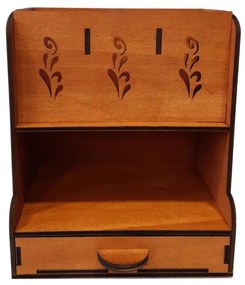 Organizér na tužky - šuplíkový/zdobený-mahagon