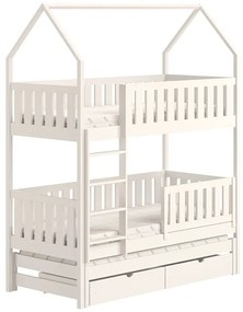 Dětská domečková postel Nemos 90x180 výsuvná - bílá