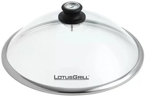Skleněná poklice LotusGrill / vhodné pro gril / tvrzené žáruvzdorné sklo / nerez