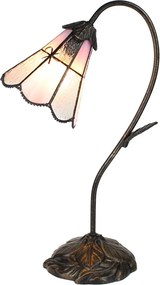 Stolní lampa Tiffany FlowerArc pink - 30*17*48 cm E14/max 1*25W
