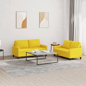 2dílná sedací souprava s poduškami světle žlutá textil 3201449