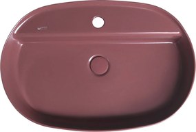 Isvea Isvea, INFINITY OVAL keramické umyvadlo na desku, 60x40 cm, matná Maroon Red, 10NF65060-2R
