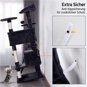 Kočičí nábytek se škrabadlem Yaheetech – černá, 139 cm (255185741629)