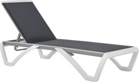 Outsunny Zahradní Lehátko Alu Sluneční Lehátko Textilní Lehátko Relaxační Lehátko 5-násobně nastavitelné ergonomické Texteline Šedá+Bílá 170 x 67,5 x