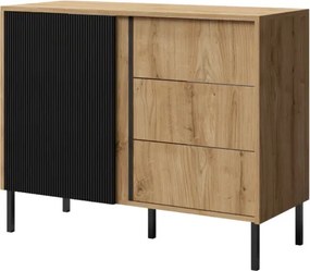 FALCO Komoda Michel R5 1d3s dub/černé lamely