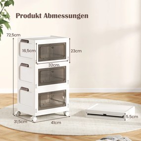 Costway Úložný box s víkem skládací boxy pro ukládání3sada plastová krabice