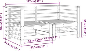 vidaXL Zahradní rohové pohovky 2 ks černé masivní borové dřevo [825637] Barva: Medově hnědá borovice