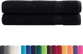 Premium ručníky SOLUND 2 ks černé 100 x 200 cm 600 g/m² 137437