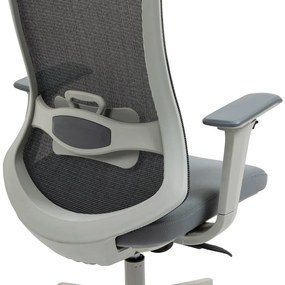 Kancelářská ergonomická židle BULMA — síť / látka, šedá
