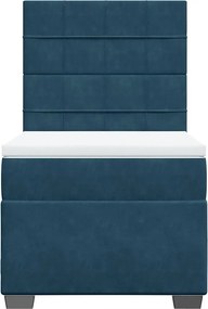 Box spring postel s matrací modrá 80 x 200 cm samet 3293066