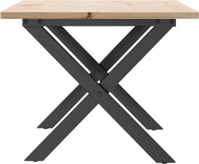 Konferenční stolek s X rámem 80x50x40 cm borové dřevo a ocel 3282684