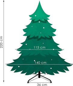 Vánoční stromek Smrk Premium přírodní 220 cm